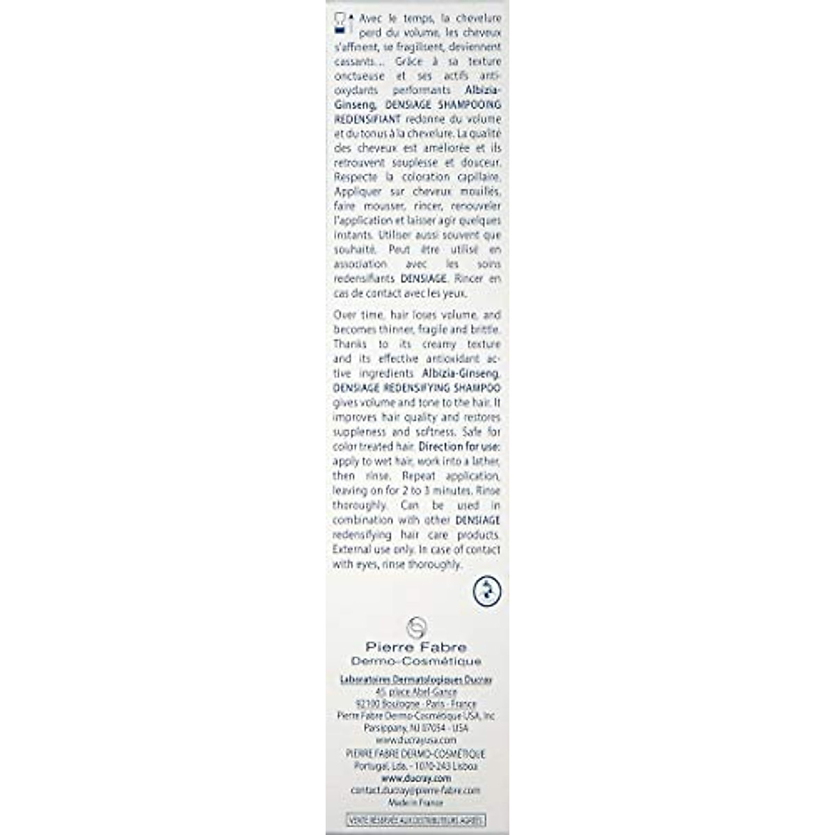 Ducray Densiage Redensifying Shampoo, Enhance Strength & Density, Brittle Aging Hair, 6.7 oz.