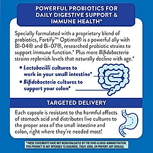 Nature's Way Fortify Optima Daily Probiotic for Men and Women 50+, 50 Billion Live Cultures per serving, Supports Digestive, Immune, and Colon Health*, 30 Vegan Capsules