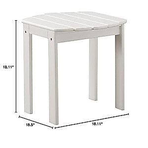 Linon Adirondack, White End Table, 18.5"D x 18.11"W x 18.11"H
