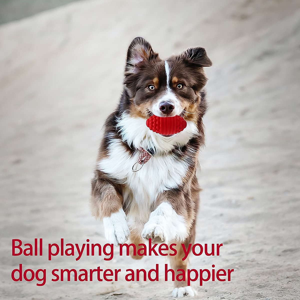 HUASONG Squeaky Football Dog Toys for Aggressive Chewers: Non-Toxic Natural Rubber Puppy Chew Ball with Squeaker, Almost Indestructible and Durable Pet Toy for Medium and Large Breed