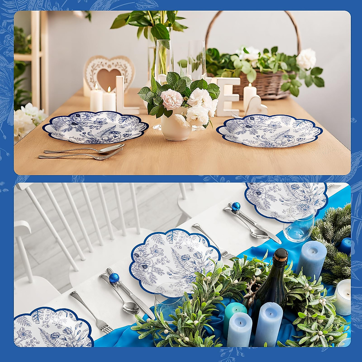 Suttmin 100 Pcs Paper Plates Disposable Paper Plates Party Supplies Dinner Dessert Plates Serving Tray Tea Party Plates for Wedding Birthday Party Baby Shower Bridal Shower Supplies(Classic)