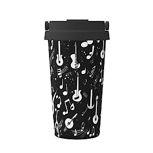 WANGZHAO Music Symbols Love Print Double Wall Stainless Steel Vacuum Insulated Tumbler Cup Home Thermal Cup
