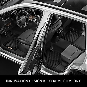 OEDRO Floor Mats Fit for 2013-2016 Ford Fusion Energi/Titanium/Lincoln MKZ, Unique Black TPE All-Weather Guard Includes 1st and 2nd Row: Front, Rear, Full Set Liners