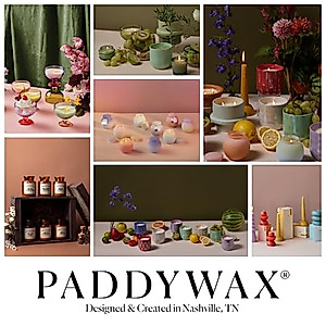 Paddywax Candles Santorini Soy Wax Scented Candle, Ceramic Greek Candle Vase, 8.5 Ounces, Cliff & Hinoki Wood