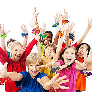 Ynaize 12Pcs Cute Dinosaur Keyring Keychain Pendant for Kids Party Bag Filler Backpack Decor Hanging Ornament Dinosaur Party Supplies Favors Christmas Gifts