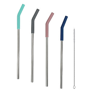 DUIERA Stainless Steel Straws Eco Friendly Drinking Straws Reusable Metal Straws (Type A+B)