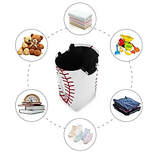 Collapsible Laundry Basket Baseball Sport Theme Laundry Hamper Large Cloth Hamper Laundry Organizer Holder with Handle