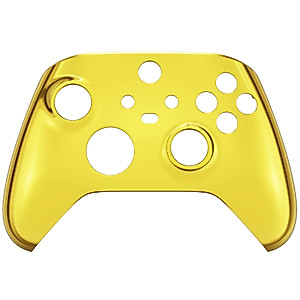 eXtremeRate Custom Shell for Xbox Core Wireless Controller - Revamp Your Gaming Gear - Chrome Gold Replacement Game Acessories Cover Faceplate for Xbox Series X & S Control [Controller NOT Included]
