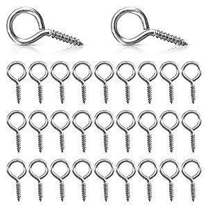 500Pcs Screw Eyes Pins,5 x 10mm Eye Shape Screw Hooks Metal Hoop Peg Small Screw Screw-in Eye Bolts for Workplace Office/DIY Jewelry Making/Art Findings Resin(Sliver)
