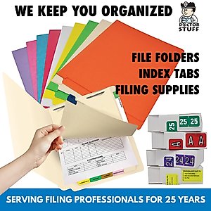 Doctor Stuff - File Folder Labels, Complete Set of Numbers 0-9, Compatible with SMEAD BCCRN - TPNM Series Chart Stickers, 1" x 1-1/4", 1 Each of 10 Rolls, 500/Roll