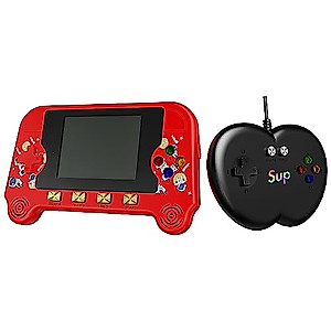 TimeMax Portable Handheld Game Consoles Video Games for Kids and Adults 3.2-inch Screen 500 Preloaded Classic Retro Games Built-in Battery 2-Player Controller TV Connection (Red)…