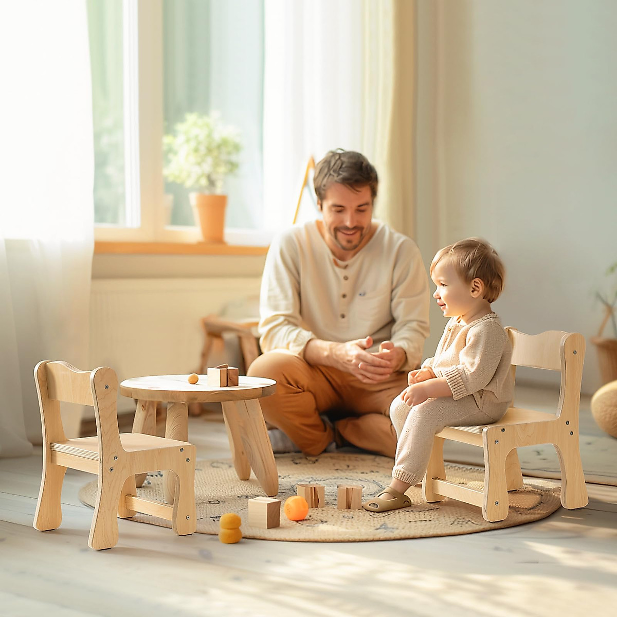 ROBUD Wooden Toddler Chair Wood, Kids Chair Set of 2, Sturdy Kids Chairs for Toddlers for Children Aged 3+, 250 Lbs Capacity Each Count