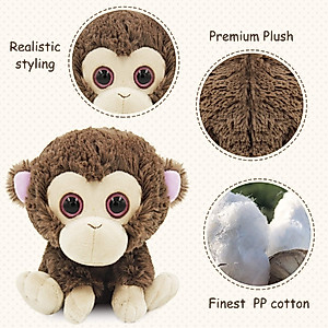 WEIGEDU Small Plush Toys Babies Monkey Stuffed Animals, 5.9 inches, Kaffee Brown Chocolate