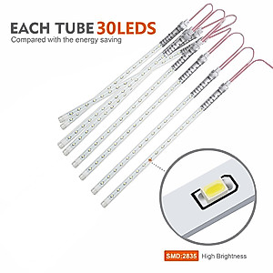 TURN RAISE Rain Drop Lights 30cm 10 Tubes 300 LED,Meteor Shower Lights UL Certified Icicle Cascading Lights for Christmas Holiday Party Home Patio Outdoor Decoration,White