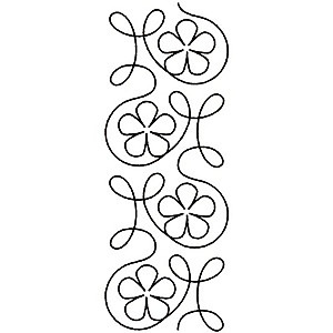 Quilting Stencils for Machine and Hand Quilting - 2 Quilting Stencils for Border Patterns - Ginger Flower Border, Flower Plastic Quilt Stencil Set with Guide