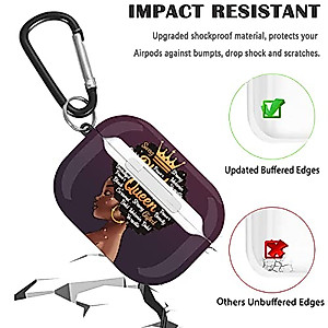 Olytop for Airpods 3rd Generation Case Black Girl, Cute African American Girl Case for Airpod 3 Cover Protective Hard Black Afro Women Cover with Keychain for Apple Airpods 3rd Gen Case- Black Queen