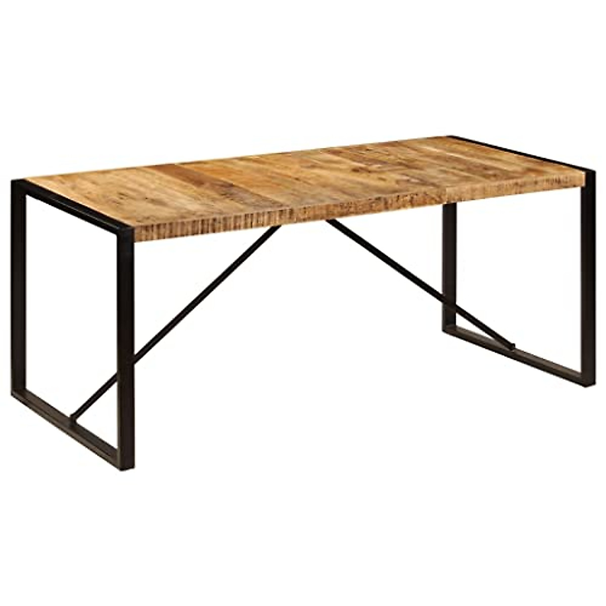 YPWRENH Rectangular Wooden End Table Dining Table Solid Rough Mango Wood 70.9" for Dining Room, Kitchen or Living Room