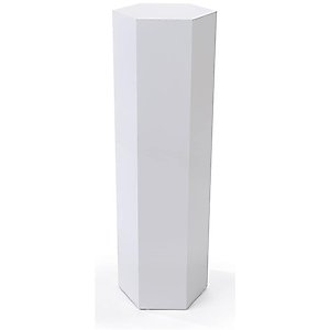Displays2go Hexagon Retail Riser, Laminate, 42-inch Tall - White (SMHEXPD42WHT)