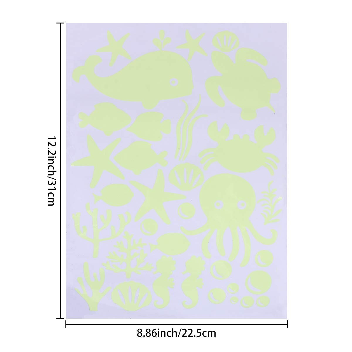 BENBO Sea Fish Wall Stickers Glow in The Dark Ocean Decal Decorations Peel DIY Wall Stickers for Kids Girls Bedroom Home Nursery Room Wall Mural Decor