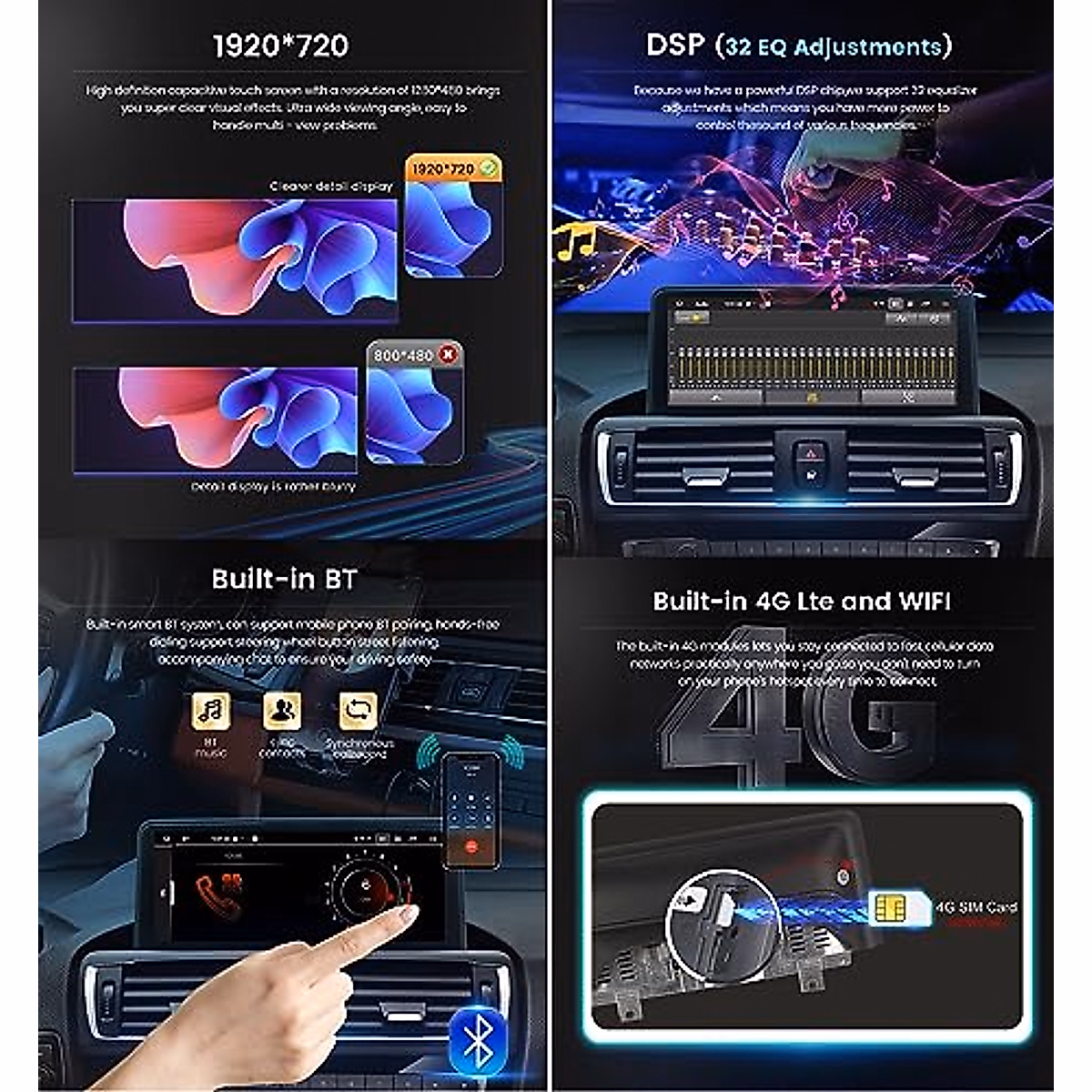 Android 12 Double Din Stereo Car GPS Multimedia Radio for BMW X3 F25 X4 F26 2011-2017 Car Stereo Head Unit Support 4G WiFi Bluetooth SWC Carplay,MNX 4 core 2+32G-2013~2016 NBT