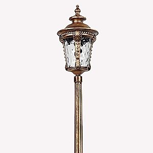 Classic Vintage Glass Lantern Column Lamp Lawn Lights Retro Outdoor Waterproof Aluminum Metal Patio Street Light Traditional Victoria Floor Post Lamp Garden Landscape Decor P