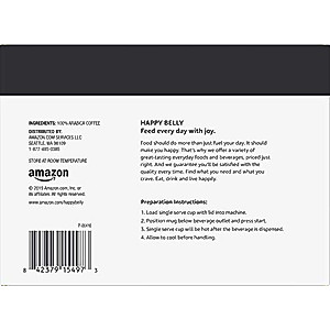 Amazon Brand - Happy Belly Dark Roast Coffee Pods, Compatible with Keurig 2.0 K-Cup Brewers