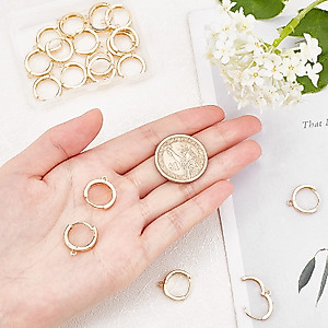 arricraft 20 Pcs Leverback Earring Hooks, French Hook Ear Wire Open Loop Leverback Hoops for Earring Making Findings- Real 18K Gold Plated