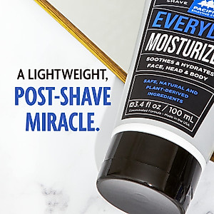 Pacific Shaving Company Everyday Moisturizer - Daily Post-Shave Moisturizer Cream for Men & Women - Hydrating Face Cream with Shea Butter, Jojoba, Avocado, & Argan Oil for Face (3.4 Fl Oz)