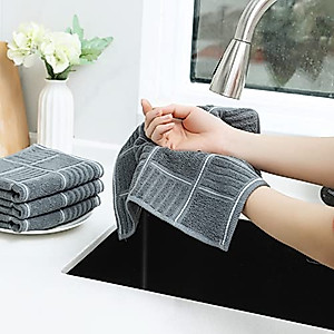 Glynniss Kitchen Towels and Dishcloths Set, Dish Towels and Dish Rags for Washing Dishes, for Cleaning Cooking Drying Pack of 8 (Grey)
