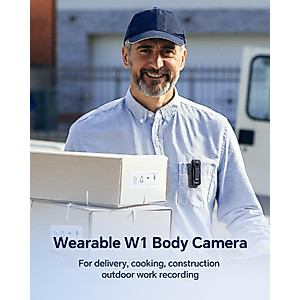 BOBLOV W1 64GB HD 1080P Body Worn Camera, Wearable Body Camera with 2 Clips, Loop Recording Video Camera, Support Time Stamp, Back Clip for Traveling, Driver, Delivery Man, Lecture Recording