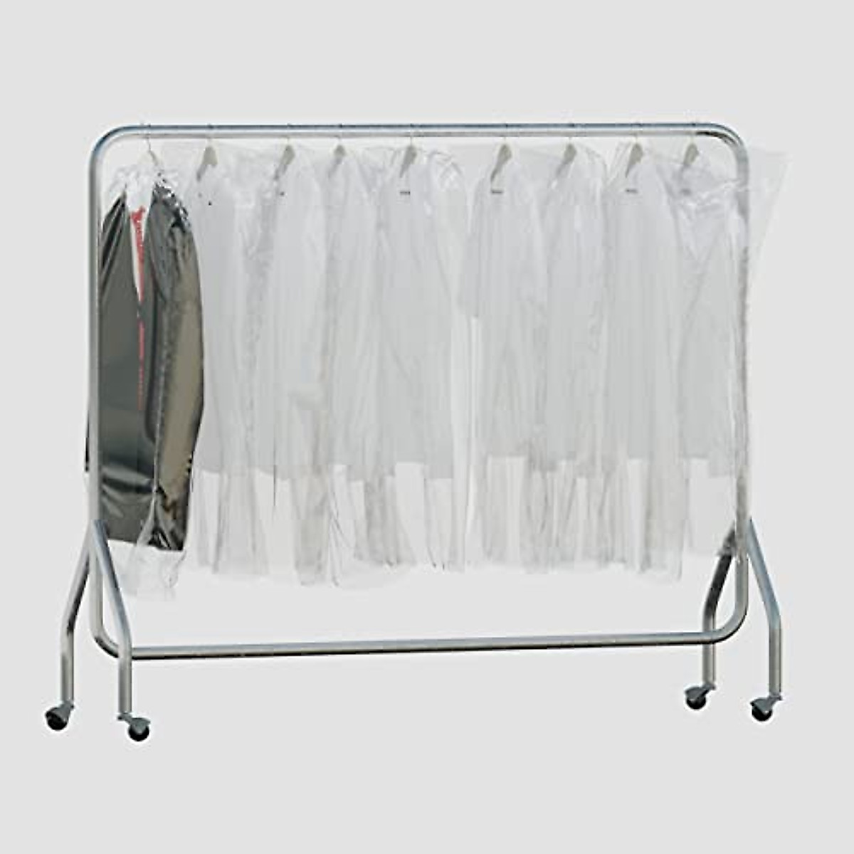 HANGERWORLD 50 Pack of 40inch Clear Plastic Garment Bags for Hanging Clothes for Dry Cleaning and Home Closet Storage Suit Cover 80 Gauge Polythylene