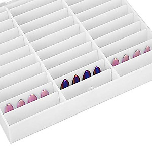 Fake Nail Organizer,Nail Storage Box, Display Box Nail Art Decoration Container Empty Nail Tips Storage Box Fake Nail Display Case(White)