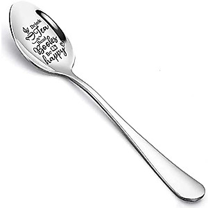 New Stainless Steel Spoon,Drink Tea Read Books Be Happy,Enjoy Afternoon Tea Spoon 304 Pointed Gift Couple Leisure Tea Set Dinner Spoon,Christmas Birthday Gift,Can Be Custom Wholesale.