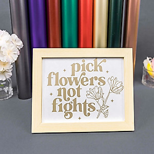 VINYL FROG Matte Metallic Gold Adhesive Vinyl, 12" x6ft Champagne Gold Metallic Craft Permanent Vinyl Roll - Metallic Satin Adhesive Vinyl for Home Decor, Mug, Car and Other Stickers