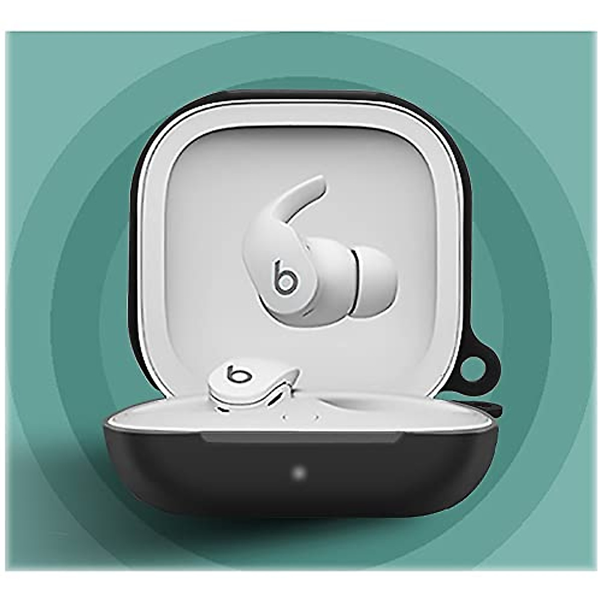 SaharaCase Silicone Case for Dr. Dre Beats Fit Pro 2021 [Rugged] Full Body Protection Antislip Grip Slim with Keychain (Black)