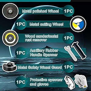 Cordless Angle Grinder for Makita Battery, ConBlom 4 Inch Brushless Power Metal Grinder Tool 8,000RPM, Battery Angle Grinder 3 Speed Control for Cutting, Grinding (Tool Only)