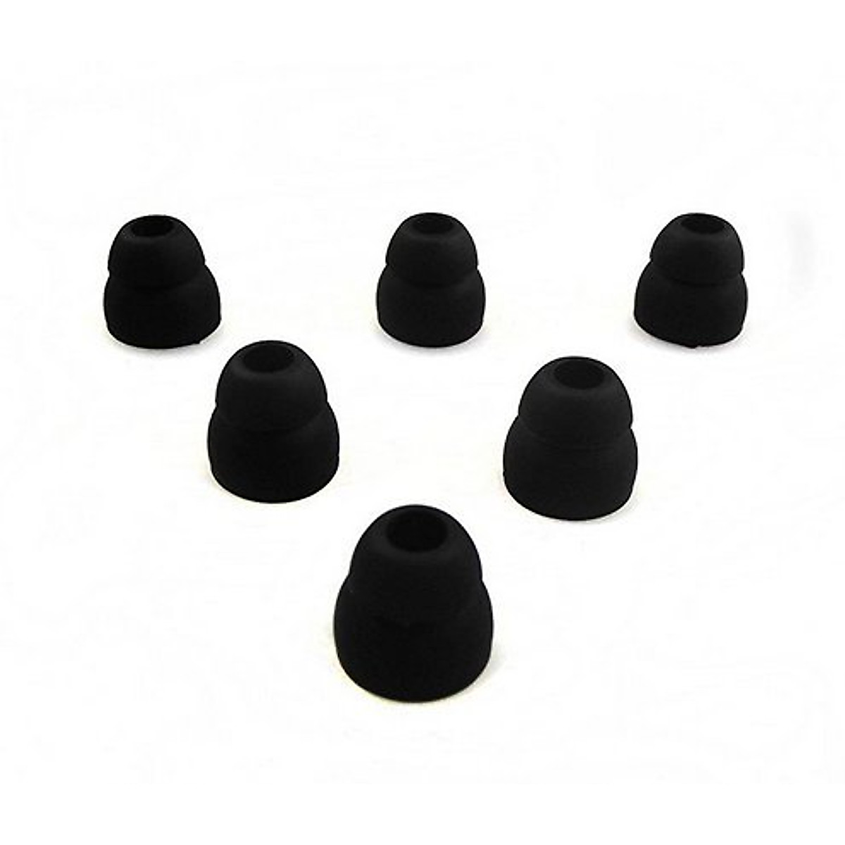 3 Pairs Black Double Flange Silicone Earbuds EarTips 5mm Connector for Beats by dre Powerbeats 2 Wireless Sennheiser IE6 IE7 IE8 Earphones