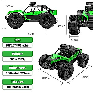 RC Cars,1:20 Scale Remote Control Toy Car,2WD High Speed 30 Km/h All Terrains Electric Toy Off Road RC Car,with LED Headlight and Rechargeable Battery,RC Cars for Boys Kids and Adults Gift