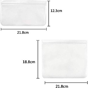 Kissral Reusable Food Storage Bag, 12 Pack Zip Sandwich Bags, Leakproof Silicone Freezer Bags, Thick Fresh-Keeping Bag for Kids Sandwich, Snack, Liquid, Lunch, Fruit, 19 x 22cm, 12.4 x 22 cm