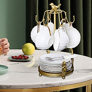 IEUDNS Coffee Cup Holder Cups Organizer Stand Mug Cup Holders Tea Cup Storage Rack for Restaurant Office Living Room Kitchen Counter, Gold