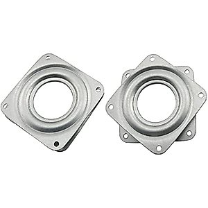 Longdex Lazy Susan Bearing 2PCS 3 Inch Square Lazy Susan Turntable Rotating Bearing Plate for DIY Project Silver
