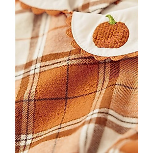 Gymboree Girls and Toddler Short Sleeve Dressy, Pumpkin Plaid, 12 US