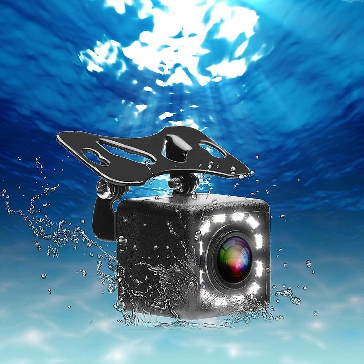 Backup Camera 4.3 Inch HD 1080P Car Backup Camera for Cars, Trucks, Pickups, Suvs Easy Installation Waterproof Night Vision 12 LED Rear Backup Camera One Power System Reverse/Continuous Use Grid Lines