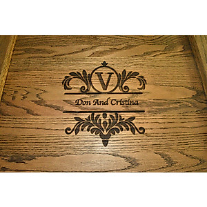 Solid American Oak Laser Engraved Personalized Noodle Board/Stove Top Cover - Farmhouse Style-