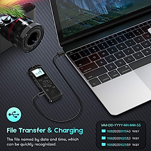 Aomago 32GB Digital Voice Recorder for Lectures Meetings - A36 Audio Recorder with Playback Support External Microphone and Line in Recording 1536Kbps Recording Dictaphone