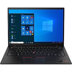 Latest Lenovo ThinkPad X1 Carbon Gen 9 14" UHD+ 4K (3840 x 2400) IPS, 500 nits, i7-1165G7, 32GB DDR4, 1TB SSD, Intel Iris Xe Graphics, Fingerprint Reader, Thunderbolt 4, Win 10 Pro, Black Carbon Fiber