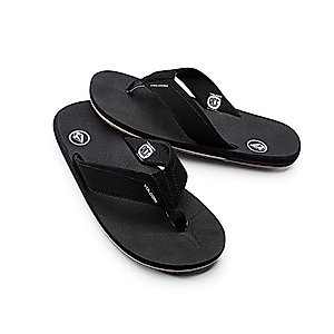 Volcom Men's Victor Flip-Flop Sandal, Black, 6
