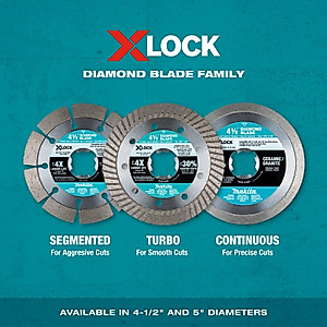 Makita E-07200 X-LOCK 4-1/2" Segmented Diamond Blade for Masonry Cutting, 2/pk