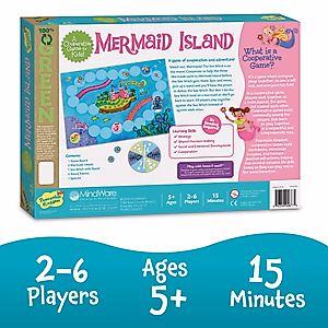 Peaceable Kingdom Mermaid Island Award Winning Cooperative Board Game for 2 to 6 Kids Ages 5+