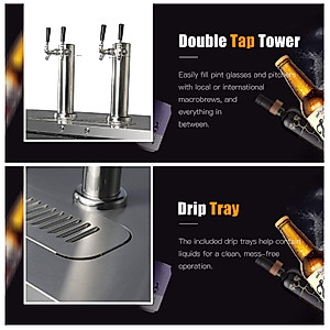 Atosa Kegerator Refrigerator Commercial Beer Cooler, MKC90 Keg Coolers with Tap, Three Doors for Bar, 30.1 Cu.Ft. 33?-38?